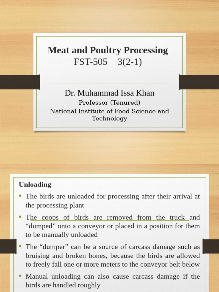Primary Processing of Poultry | PDF | Poultry Farming | Feather