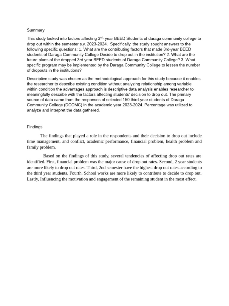 Summary Findings | PDF