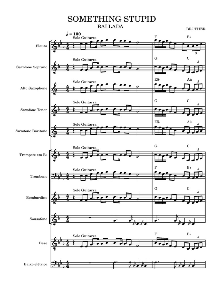 Something Stupid | PDF | Tenor Saxophone | American Styles Of Music