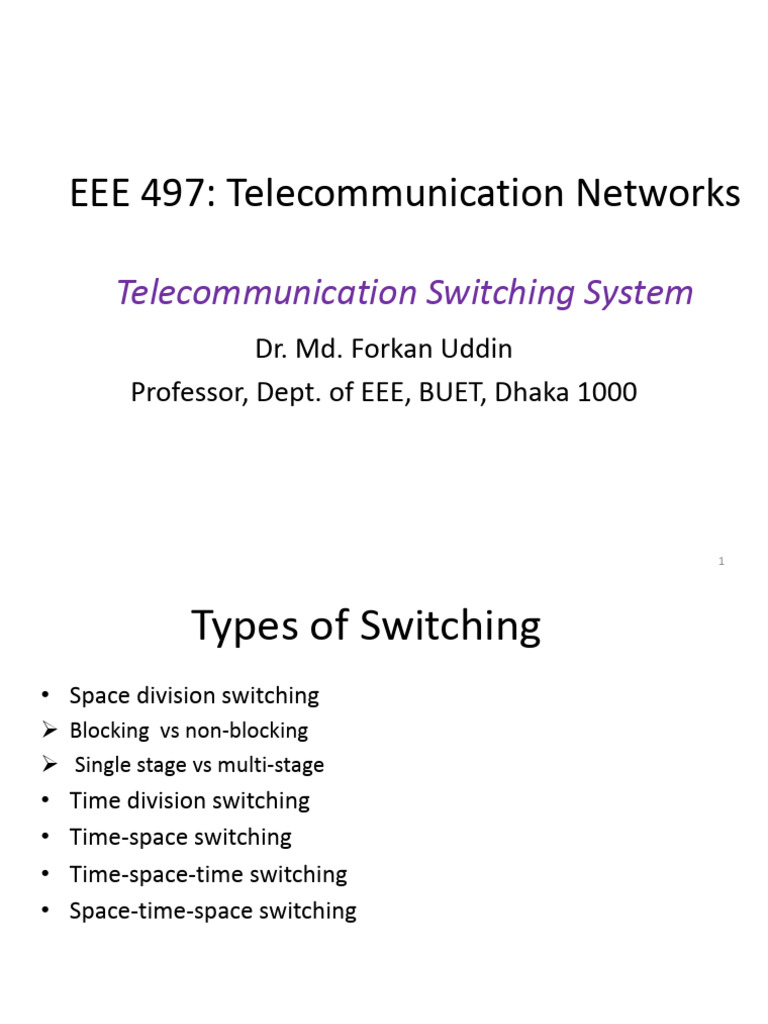 Telecommunication Switching Systems Overview | PDF | Computer ...