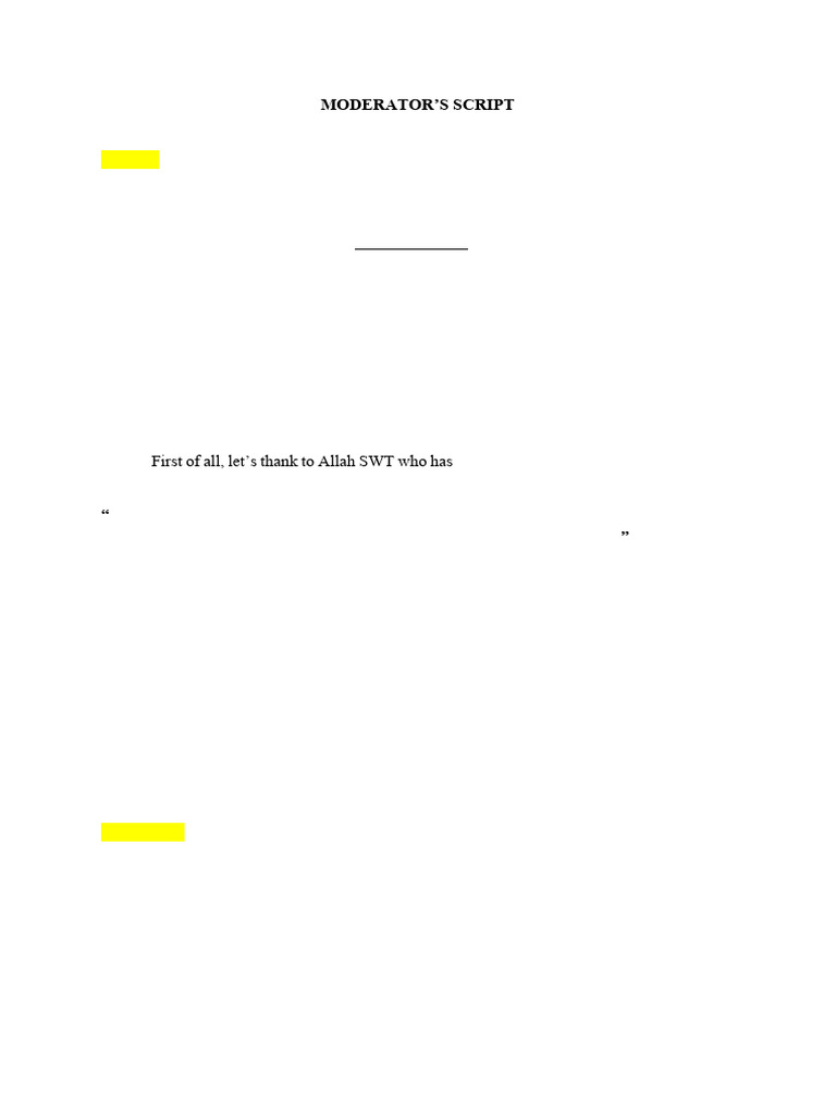 (Script Moderator) Seminar Proposal Ammanda | PDF