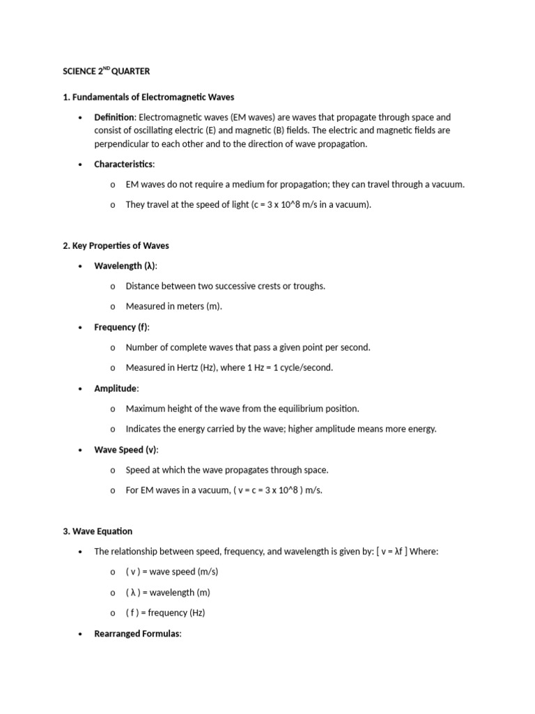 Electromagnetic Waves Overview and Applications | PDF | Electromagnetic ...