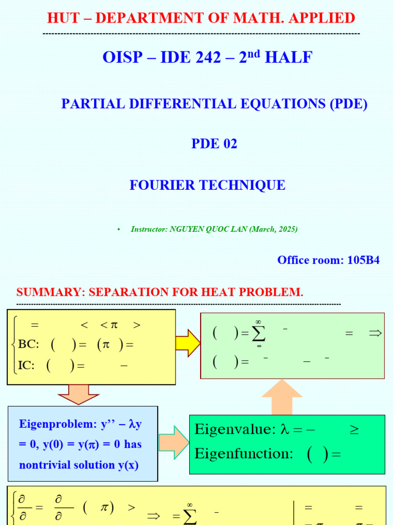 Fourier Techniques in PDEs for Heat Problems | PDF | Multivariable ...
