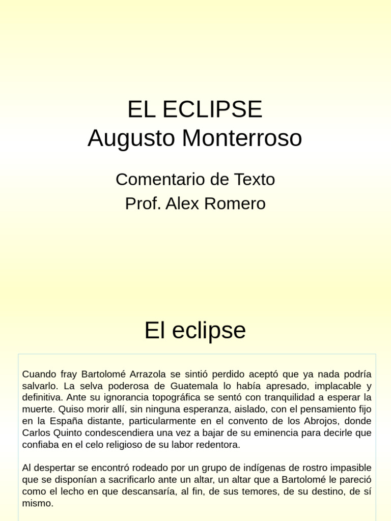 EL ECLIPSE Análisis Narrativo | PDF | Aristóteles