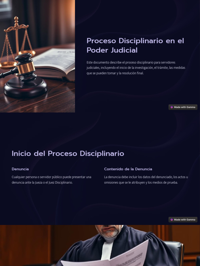 Proceso Disciplinario en El Poder Judicial | PDF | Juez | Judicaturas