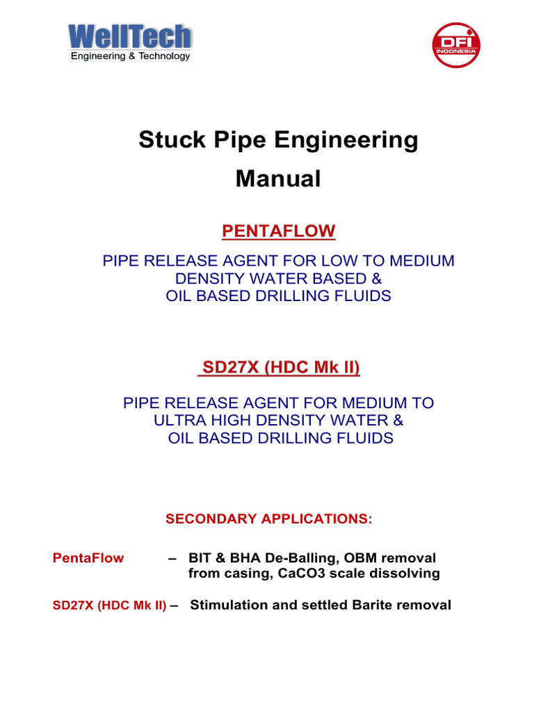 Stuck Pipe Engineering Manual | PDF | Area | Barrel (Unit)