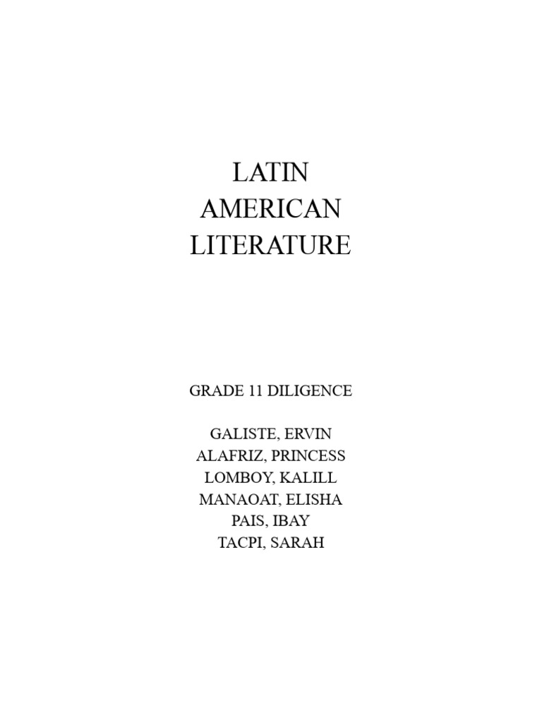 LATIN-AMERICAN-LITERATURE | PDF | Latin American Literature