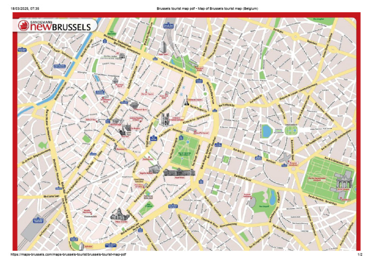 Brussels Tourist Map PDF - Map of Brussels Tourist Map (Belgium) | PDF