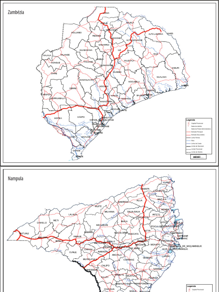 Mapa da Zambézia e Distritos | PDF