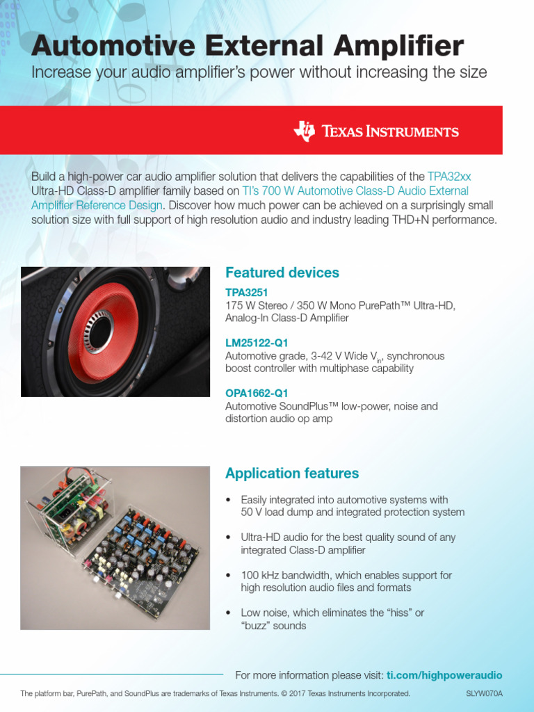 TI Automotive External Amplifiers (Rev. A) - Slyw070a | PDF | Amplifier ...