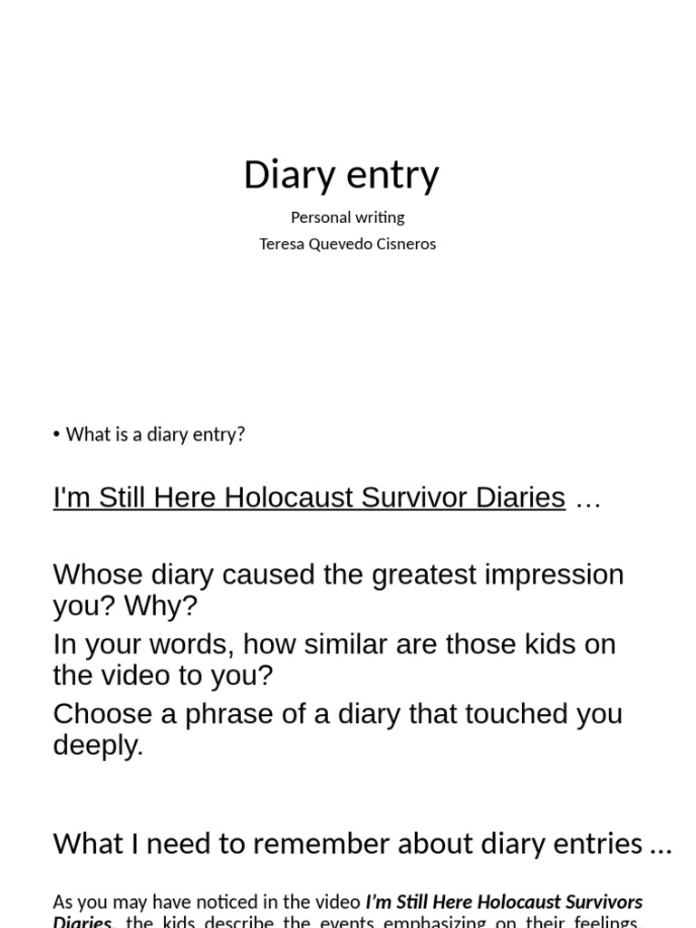 Diary Entry - Revision 2 | PDF | Grammatical Tense | Diary