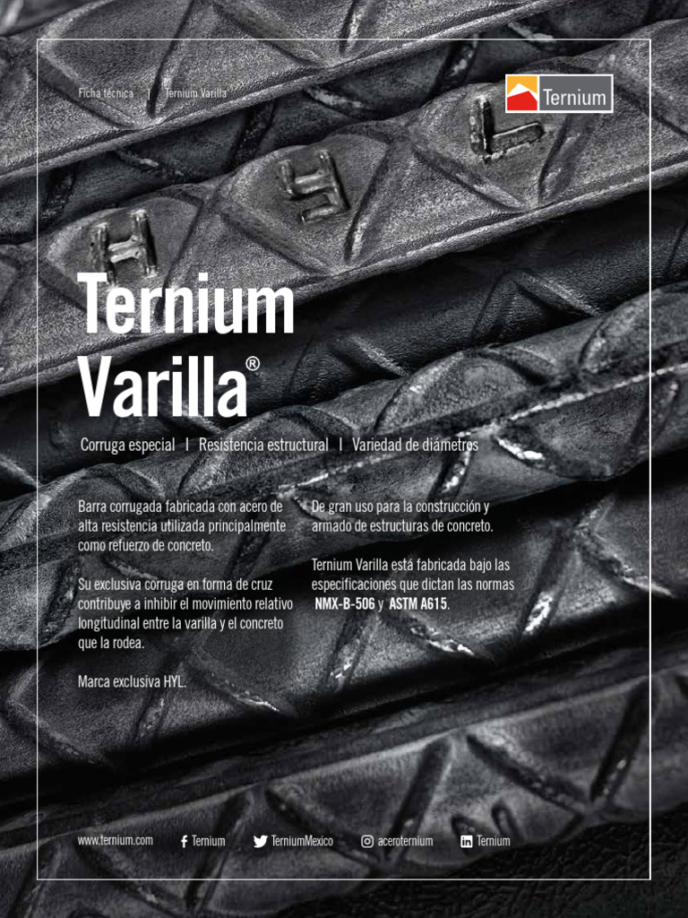 Ficha Te Cnica Ternium Varilla | PDF | Laminado (metalmecánica ...