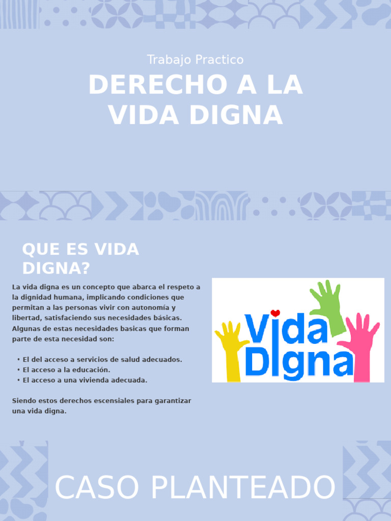 Derecho a una Vida Digna y Salud | PDF | Derechos humanos | Pobreza