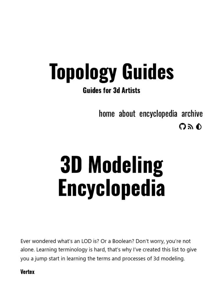 3D Modeling Encyclopedia Topology Guides | PDF | Polygon | 3 D Computer ...