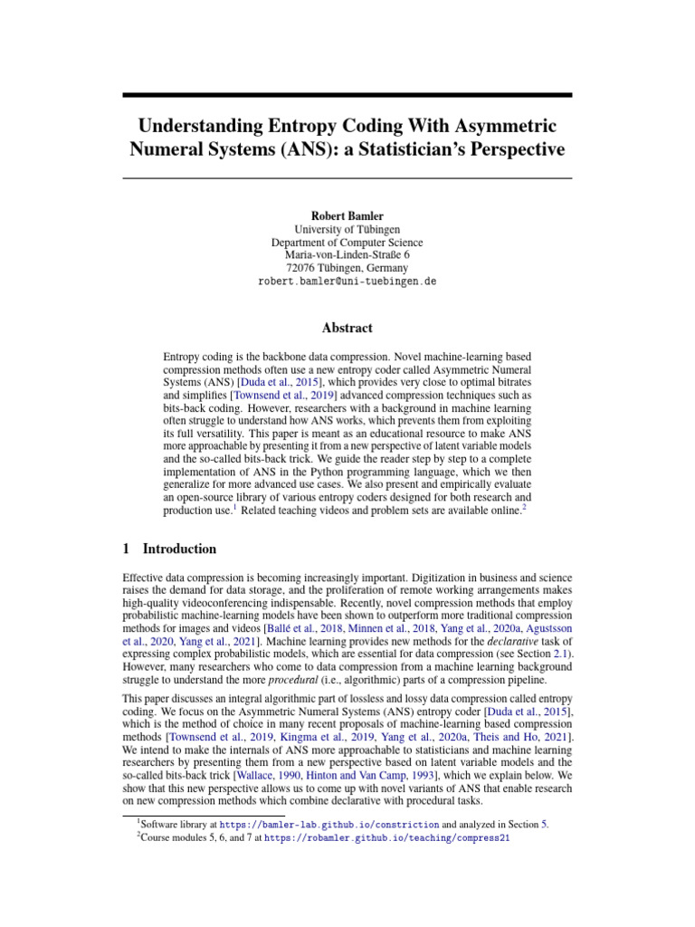 2201.01741v2 - Understanding Entropy Coding With Asymmetric Numeral Systems (ANS) - Statistician ...