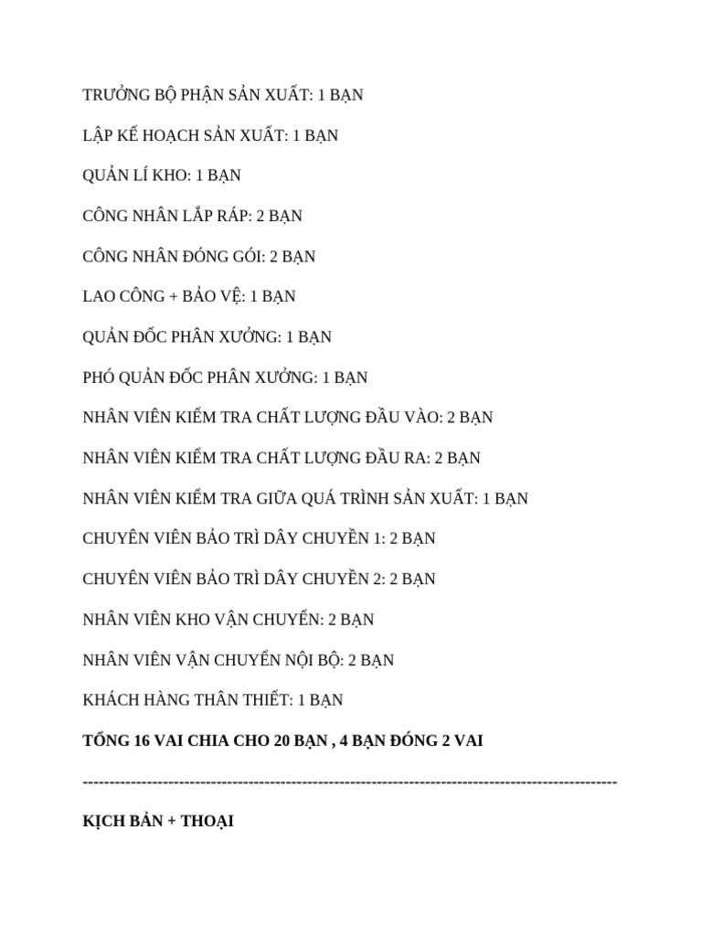 Diễn Kịch TH - HTTTKT - Cô Đông | PDF