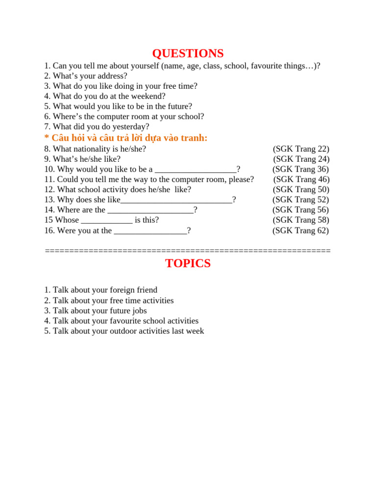 Ôn Speaking | PDF