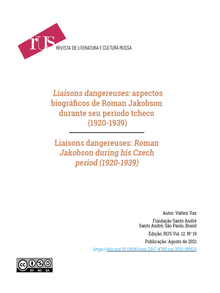 Biografia de Roman Jakobson na Tchecoslováquia | PDF | União Soviética ...
