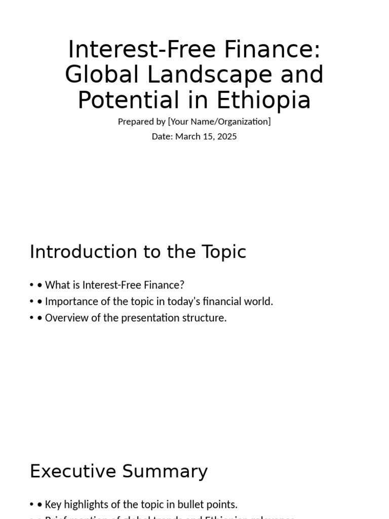 Interest-Free Finance in Ethiopia: Insights | PDF | Islamic Banking And ...