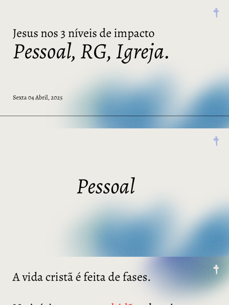 Blue Cream Gradient Textured Sunday Sermon Church Presentation | PDF | Jesus | Presente espiritual