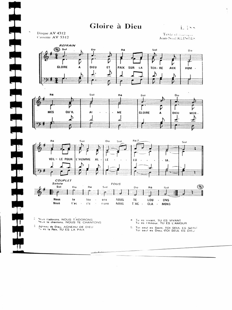 Gloire À Dieu Et Paix Sur La Terre | PDF