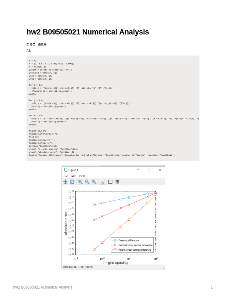 hw2_B09505021_Numerical_Analysis | PDF | Algorithms | Linear Algebra