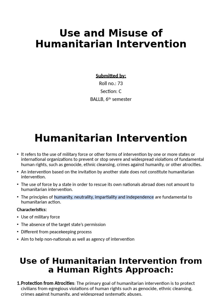73 Use and Misuse of Humanitarian Intervention | PDF | Responsibility To Protect | Human Rights