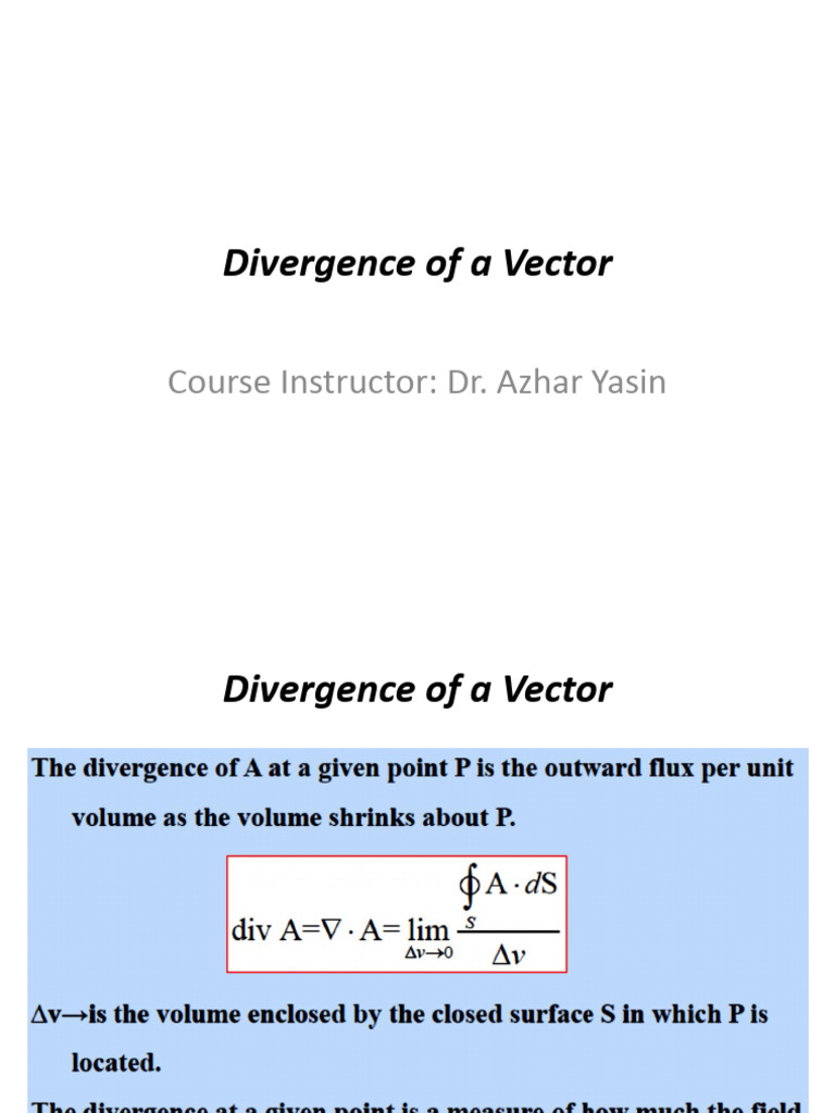 Chapter 03-3 Divergence of A Vector | PDF
