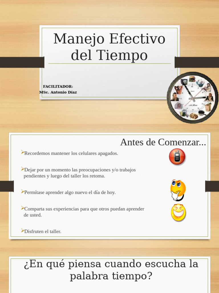 Manejo Efectivo del Tiempo en el Trabajo | PDF | Gestión del tiempo ...