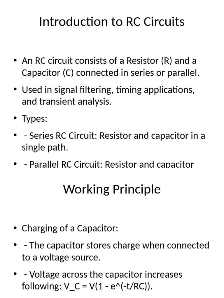 Understanding RC Circuits and Applications | PDF
