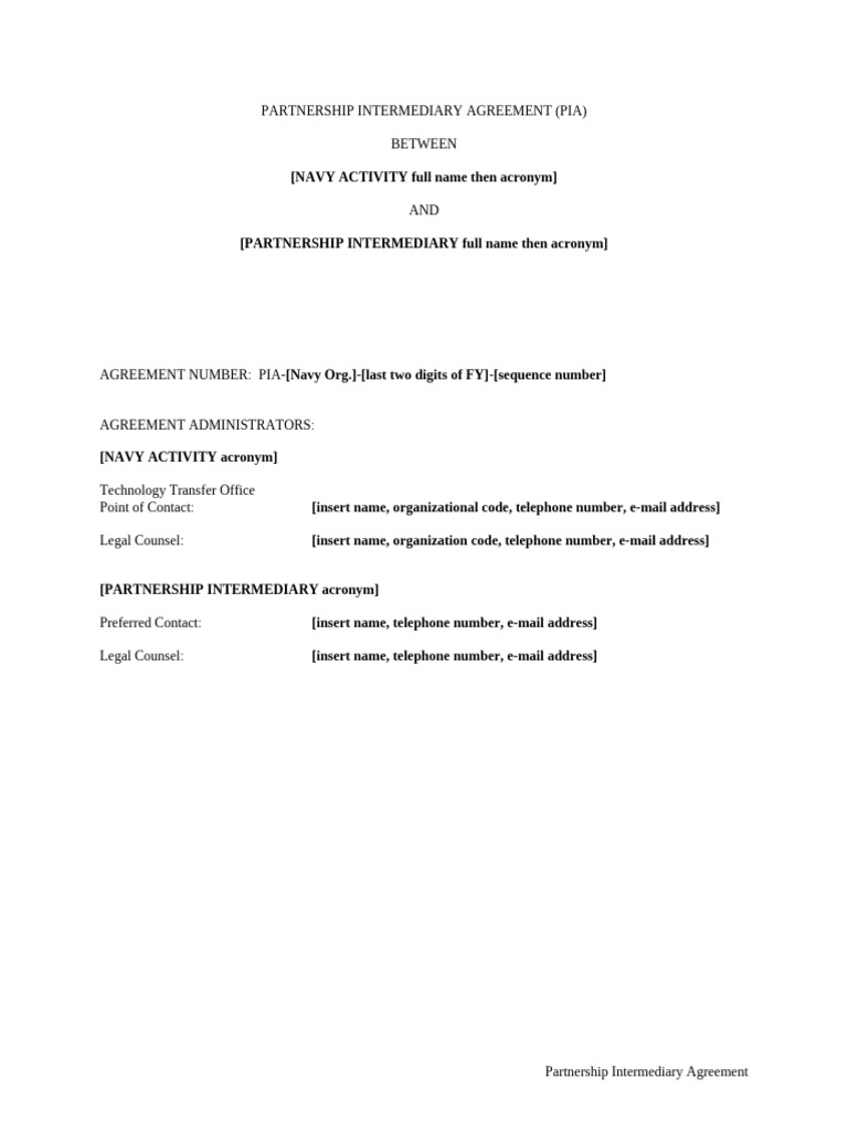 Partnership Intermediary Agreement | PDF | Sovereign Immunity | Partnership