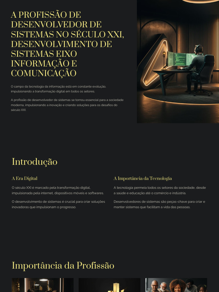 A Profissao de Desenvolvedor de Sistemas No Seculo Xxi Desenvolvimento de Sistemas Eixo ...