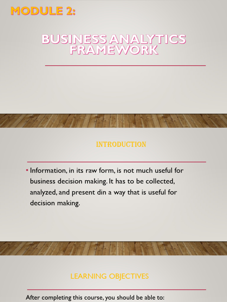 MODULE 2 - Business Analytics Framework FN | PDF | Analytics | Data ...