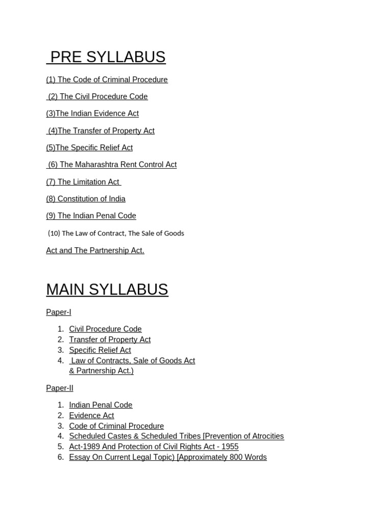 JMFC Exam Syllabus Overview 2025 | PDF