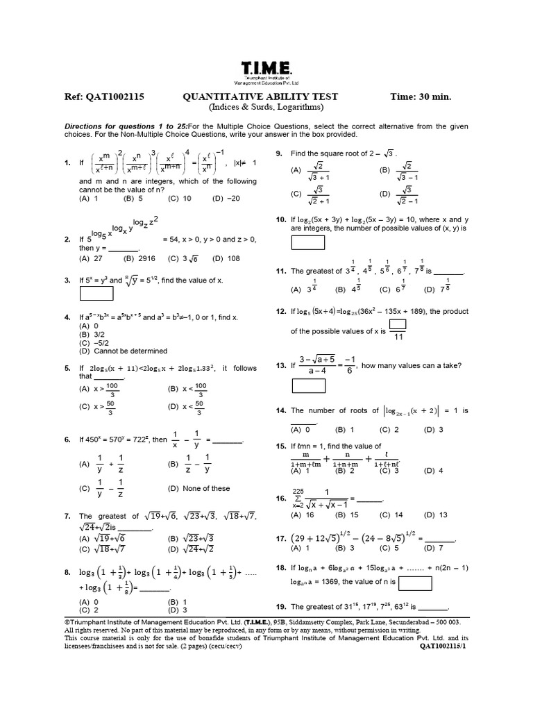 Indices And Surds Logarithms Pdf Mathematical Objects Discrete Mathematics
