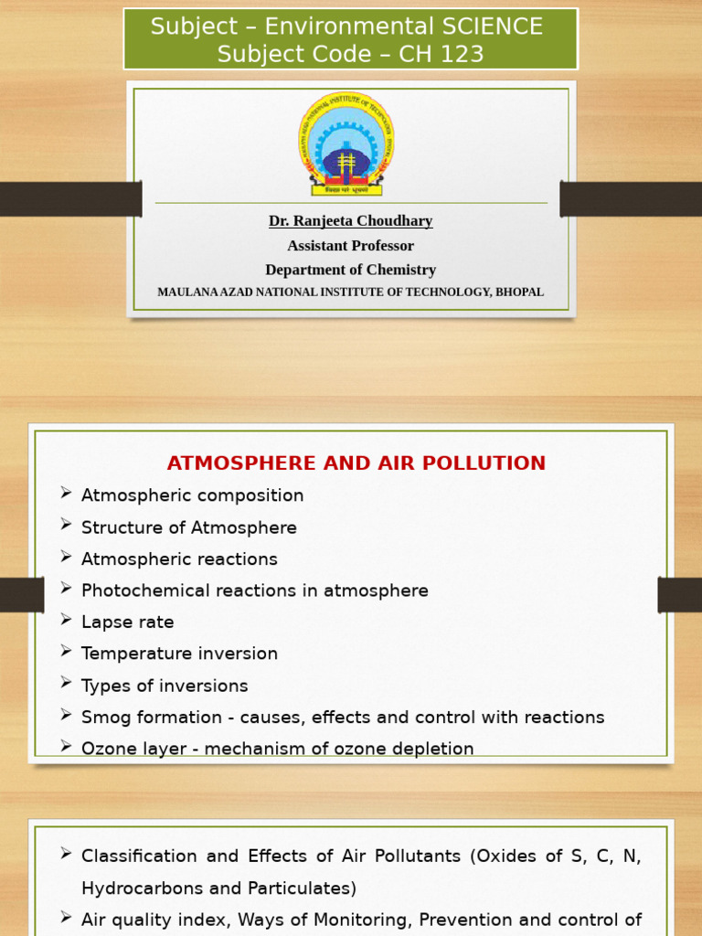 Unit 1- Atmosphere and Air Pollution | PDF | Smog | Atmosphere Of Earth
