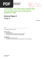 Science Lower Secondary Past Paper Exams P1 and P2 | PDF