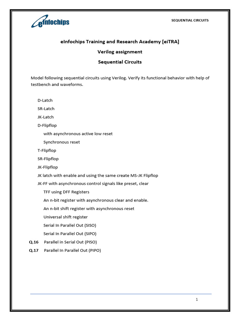 3 Verilog Assignment Sequential Ckts | PDF