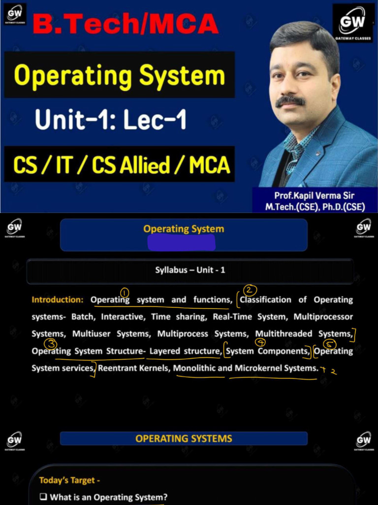 Operating System Class Note Unit 1 | PDF