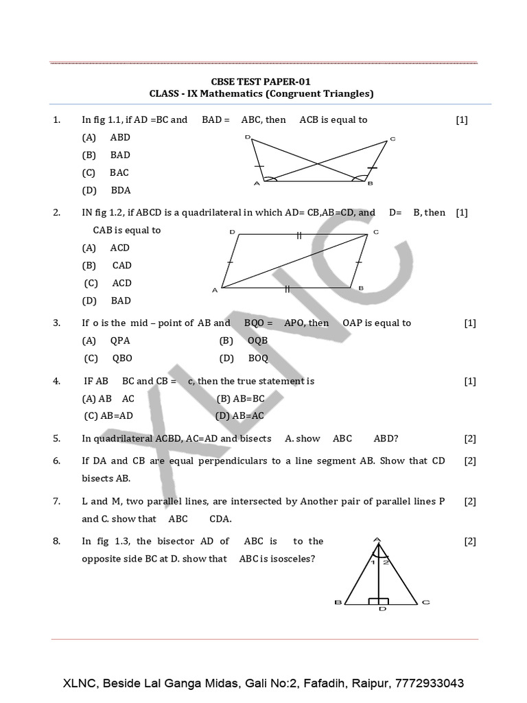 9th Triangles Worksheets | PDF | Triangle | Elementary Geometry