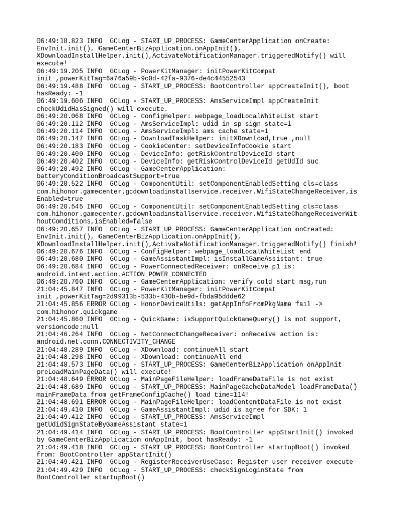 GameCenter Application Startup Log | PDF