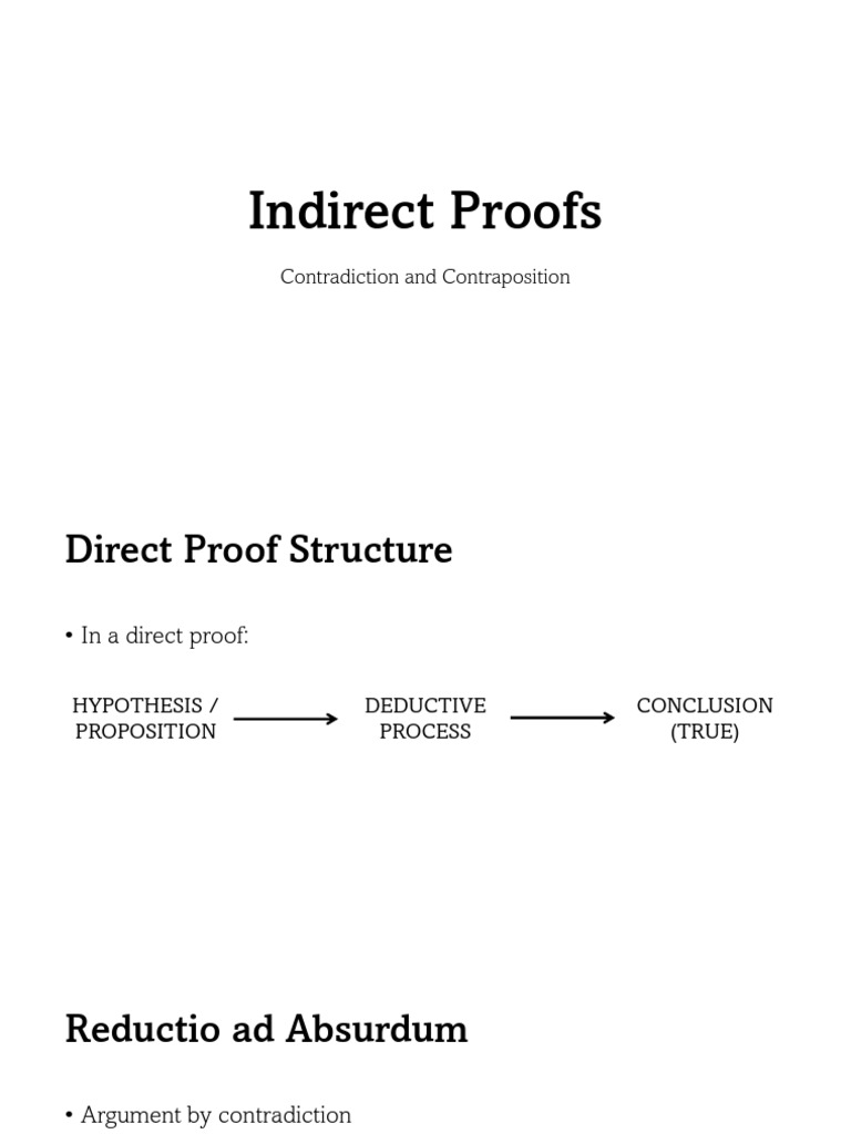 4-3 - Indirect Proofs (Contradiction and Contraposition) | PDF | Mathematical Proof | Logic