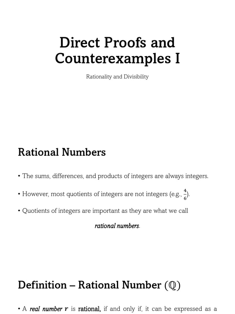 4-2 - Direct Proofs (Rational Numbers and Divisibility) | PDF | Multiplication | Rational Number