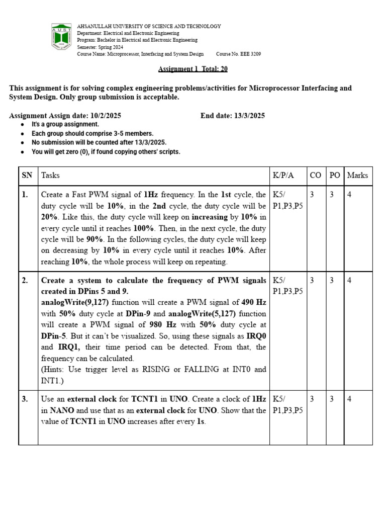 Microprocessor System Design Assignment | PDF | Electronic Engineering ...