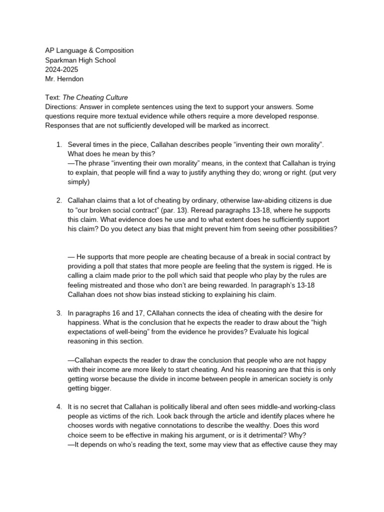 Liam Pierce - The Cheating Culture | PDF