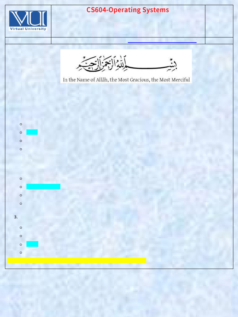 cs604 Finalterm Mcqs With Reference Solved by Arslan | PDF | Computer File | Operating System