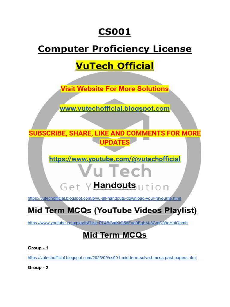 CS001 - Computer Proficiency License - All in One | PDF
