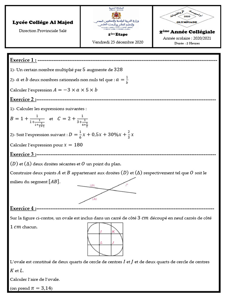 Olympiade Math 2ac | PDF