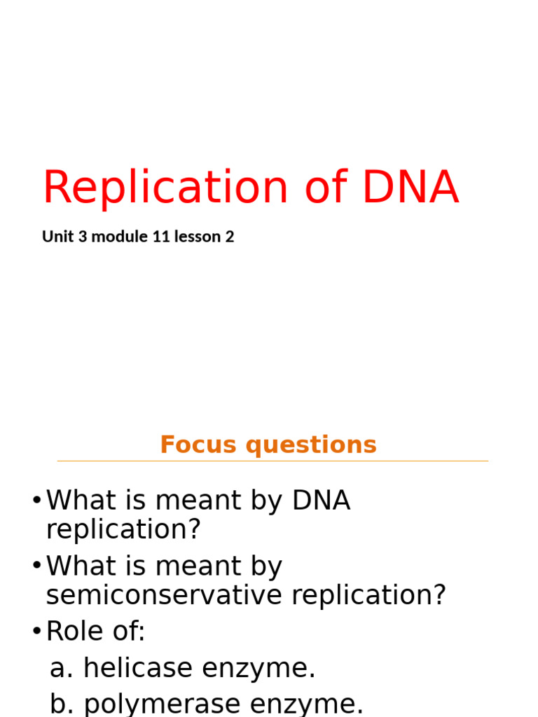 Lesson 4 DNA Replication DM | PDF | Dna Replication | Dna