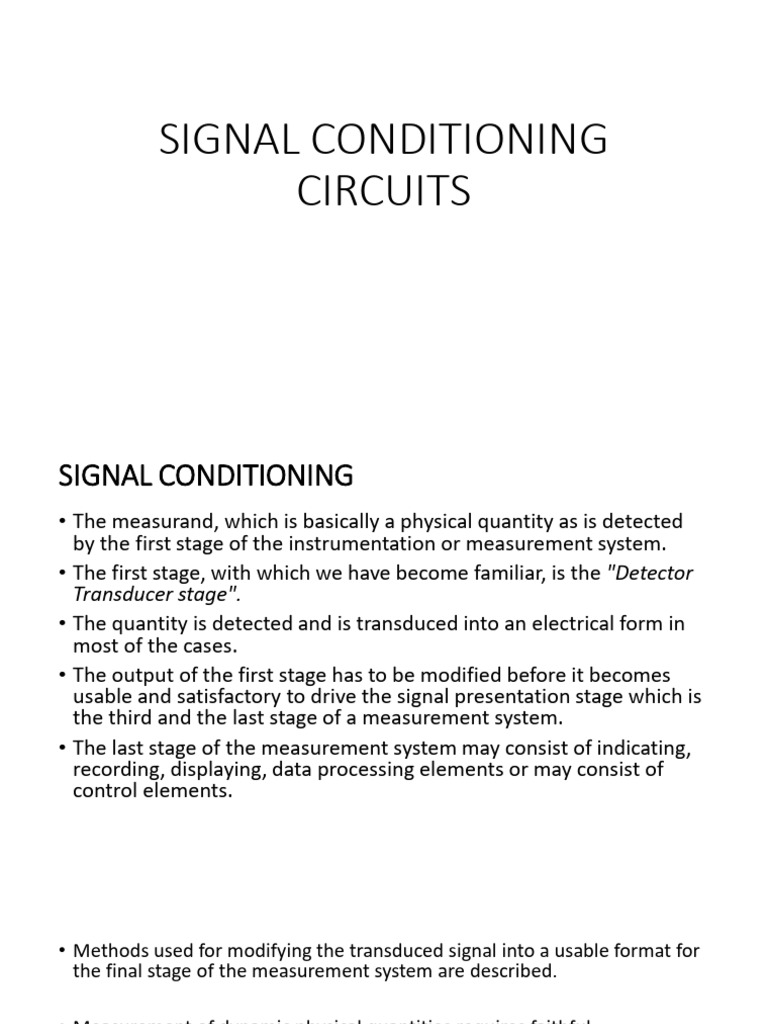 Signal Conditioning | PDF | Operational Amplifier | Amplifier